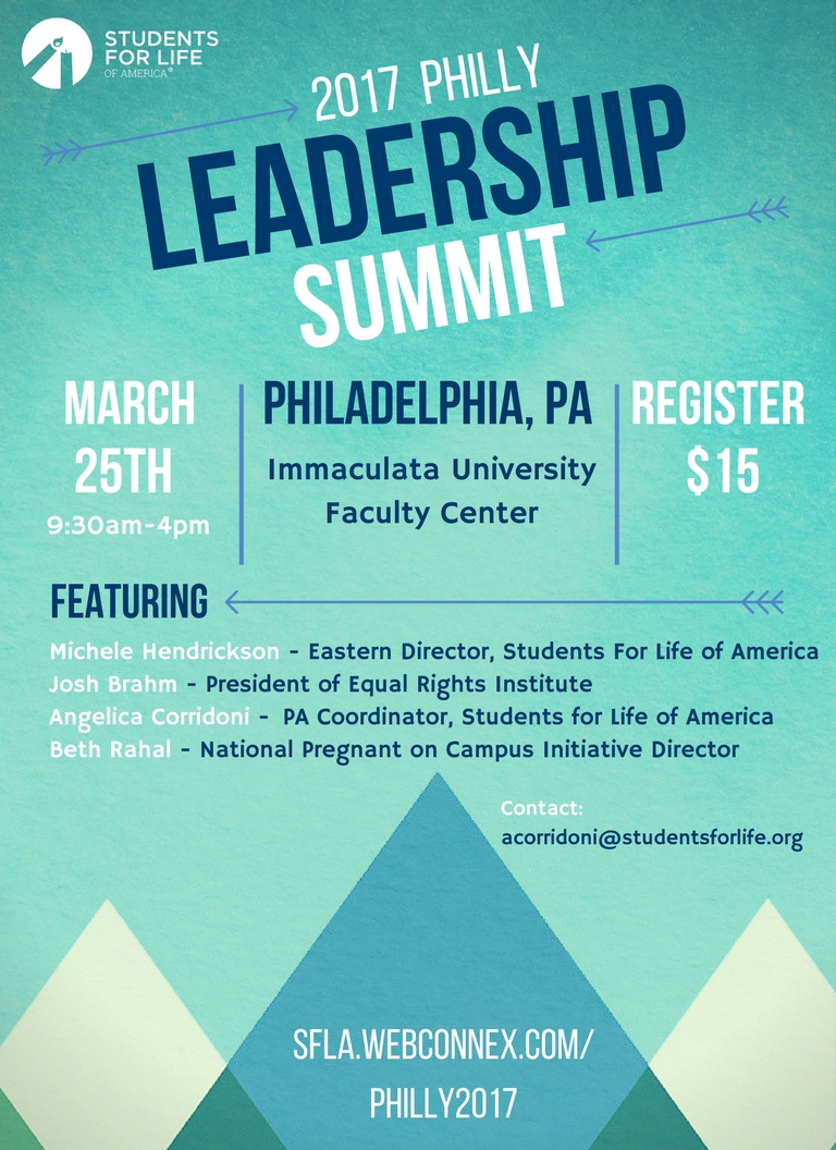 Students for Life of America Philadelphia Leadership Summit ...