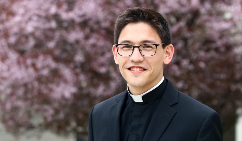 After college at Steubenville, his path opened to priesthood ...