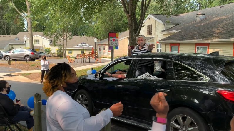 Smiles behind face masks at drive-by parade in Delco - CatholicPhilly