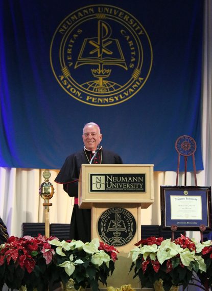 Archbishop addresses Neumann Graduates, receives honorary degree ...