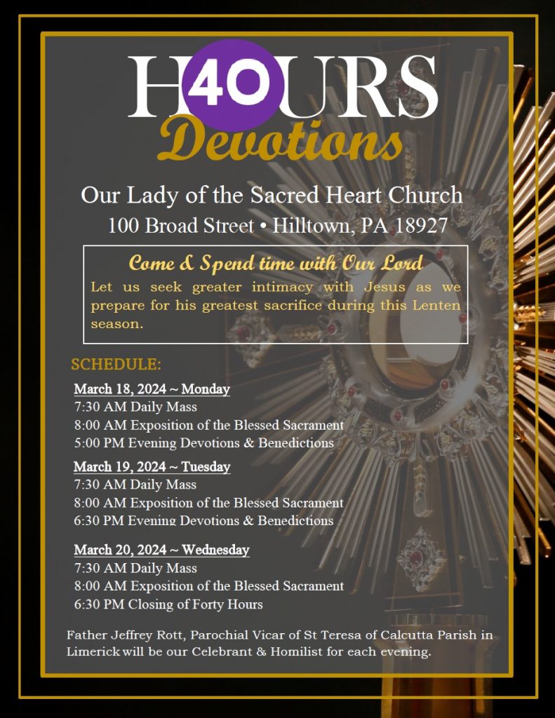 Our Lady of the Sacred Heart Church in Hilltown to Hold Forty Hours ...