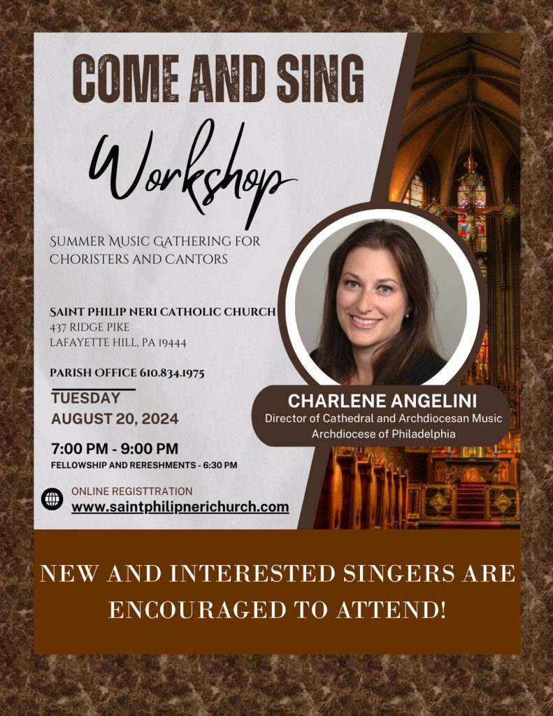 St. Philip Neri Church to Hold Musical Workshop Aug. 20 - CatholicPhilly