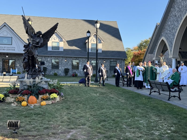 Montco Parish Unveils Nine-Foot St. Michael the Archangel Statue, Prays ...