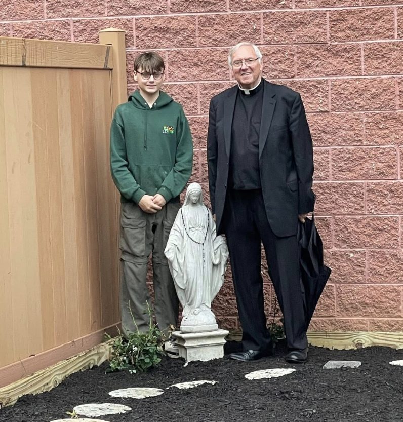 Warrington Student Builds Rosary Prayer Garden at his Former School ...