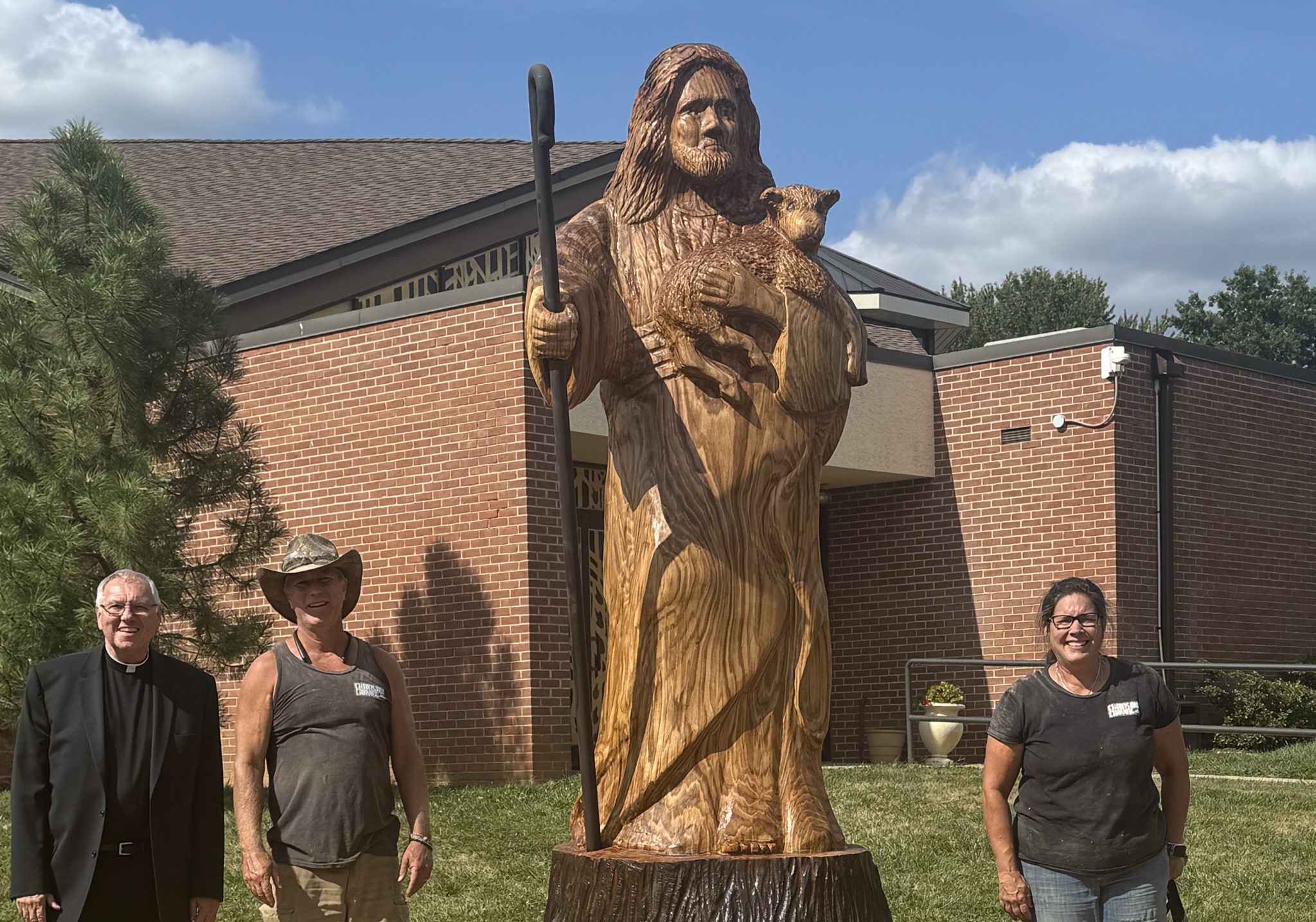 Old Oak Tree Transformed into Good Shepherd Sculpture - CatholicPhilly